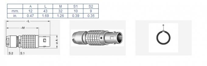 14 Pin Circular Cable Connector Lemo Push Pull Multipole 14 Pin Male ...