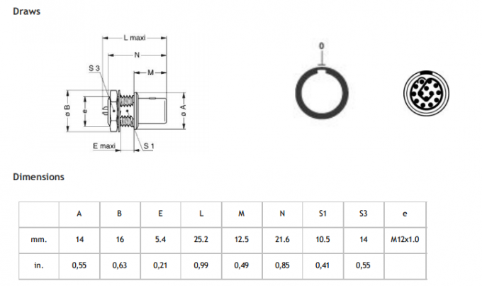14 Pin Push Pull Circular Connector - Lemo Alternative Male Plug