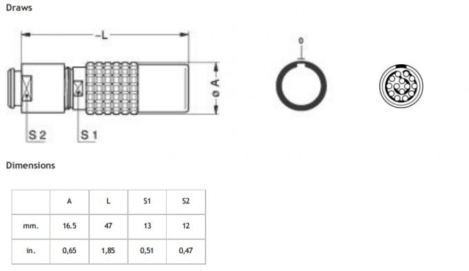 14 Pin Free Receptacle Push Pull Circular Connectors Lemo PHG socket ...