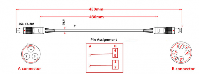 0S 4pin Lemo Cable Connector , Lemo S Series Wire Connectors FFA.0S.304.CLA