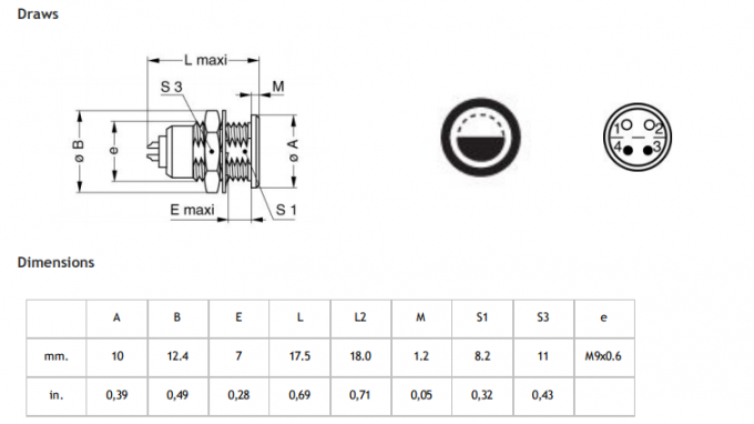 Compatible Lemo S Series ERA Socket Lemo Cable Connector ERA.0S.304.CLL