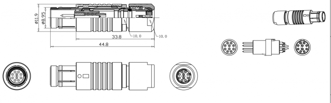 Fischer Compatible Cable Connector 1031 Size 10 Pin Male Plug S1031A010