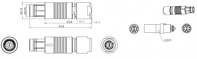 Half Moon Fischer 1031 10pin Fischer Cable Connector S1031Z010