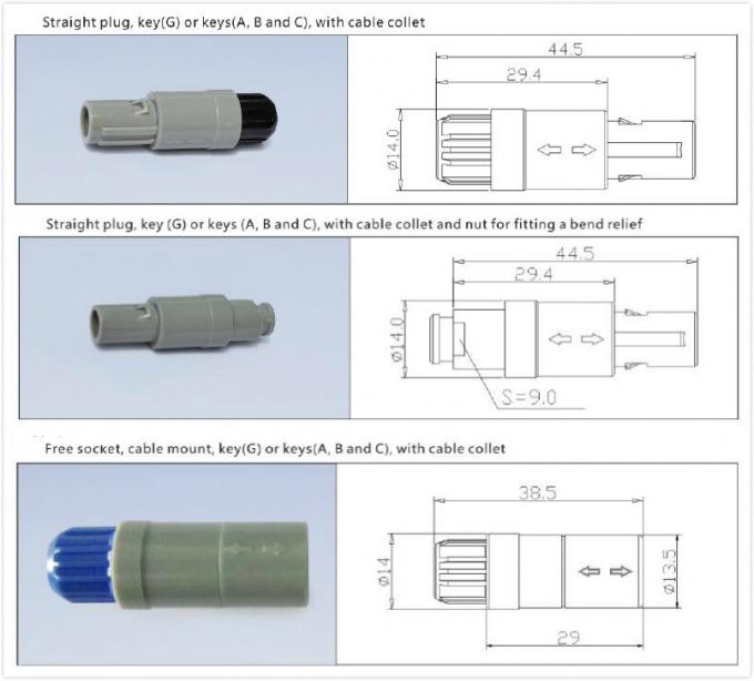 2 To 14 Pins Self Locking Lemo Compatible Connector Cross Lemo PAG Plug ...