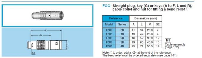 IP68 Waterproof 2-Pin Lemo Connector FGG 0K Size