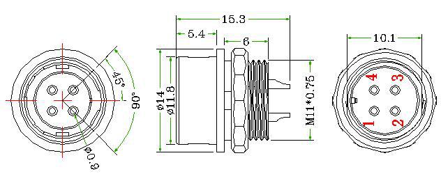 4 Pin 6 Pin Female Socket Hirose Circular Connectors HR10A-7R-4S ...