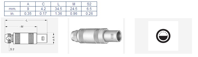 Lemo Alternative Half Moon Lemo S Series 0S Connector 4 Pin Male Plug ...