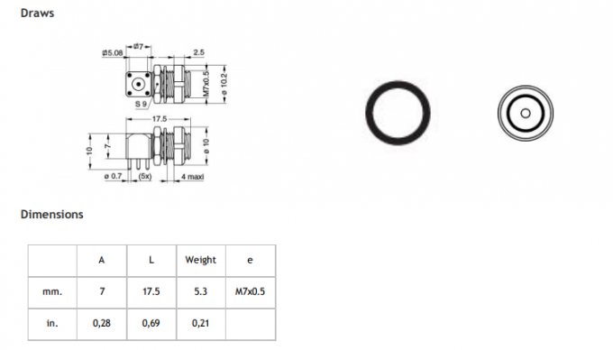 Lemo 00 coaxial Lemo S Series right angle printed circuit socket EPS ...
