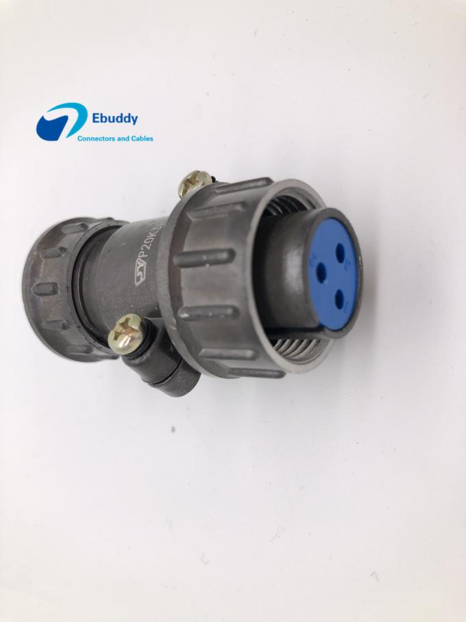 Female Plug Circular Cable Connectors 3 Pin P20K3P PPS Insulator CE ...
