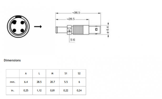 4pin Lemo B Series Connector Lemo FGG 4pin Male Plug FGG.00.304 For ...