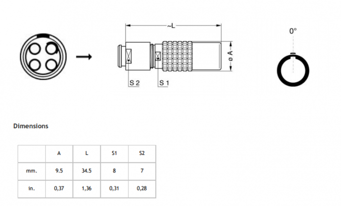 4-Pin ANVS Lemo Female Connector for Night Vision Systems