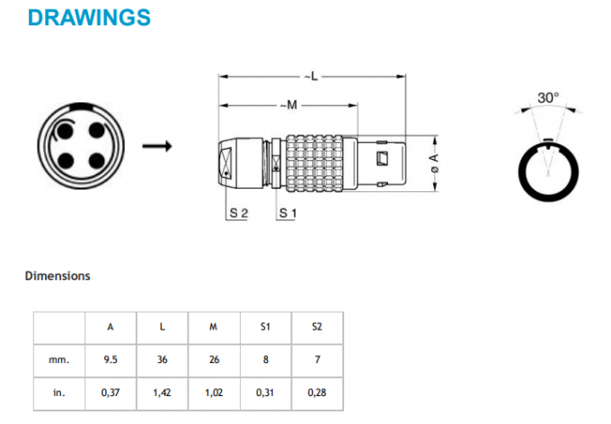 2-14pins Lemo Cable Connectors 2 Keys FGA FGB FGC Mininature Connectors