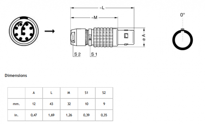 10pin FGG EGG Lemo Cable Connector Push Pull Metal IP65 Receptacle And ...