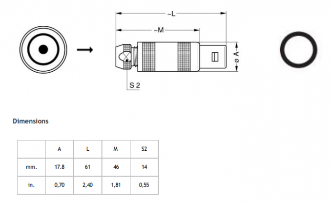 Lemo 3S M18 Connector FFA Coaxial 50 Ohm Male And Female Connectors FFA ...
