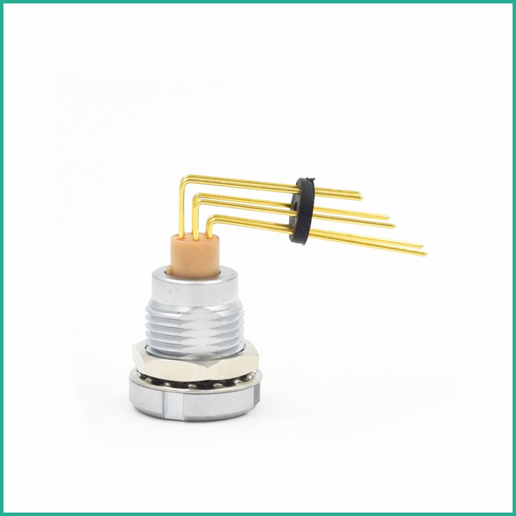 6pin Lemo B Series Connectors ECG Elbow Printed Circuit Pins With 2 ...