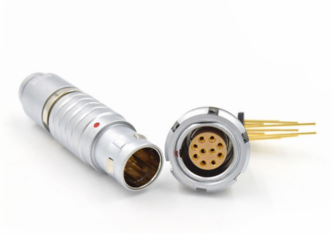 M18 Push Pull Circular Connectors Lemo ECG 2B 10pin Right Angle Pins Socket