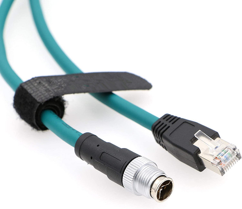 M12 8 Position X Code To RJ45 Industrial Ethernet Cable For Cognex In ...