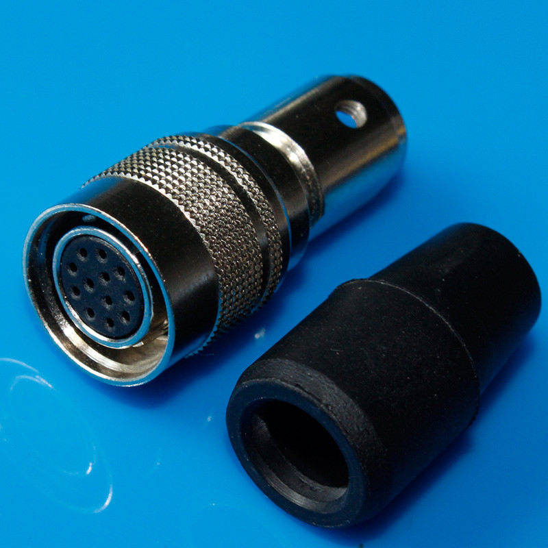 12 Pin Female HR10A Mini Audio Connector - Black Sleeve