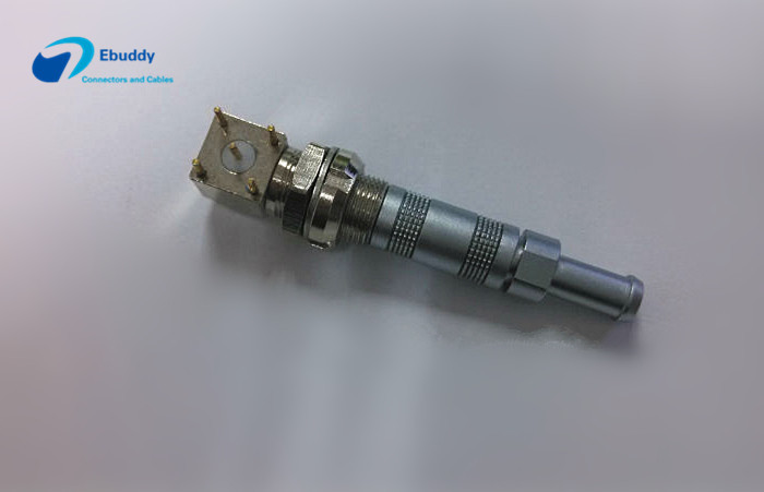 Elbow PCB 0S Size Coaxial Cable Connectors Right Angle For Printed Circuit
