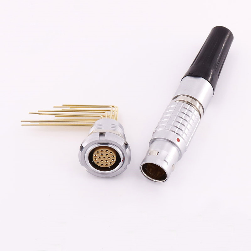 19pin Elbow Female Lemo B Series PCB Connector ECG.2B.319.CLV