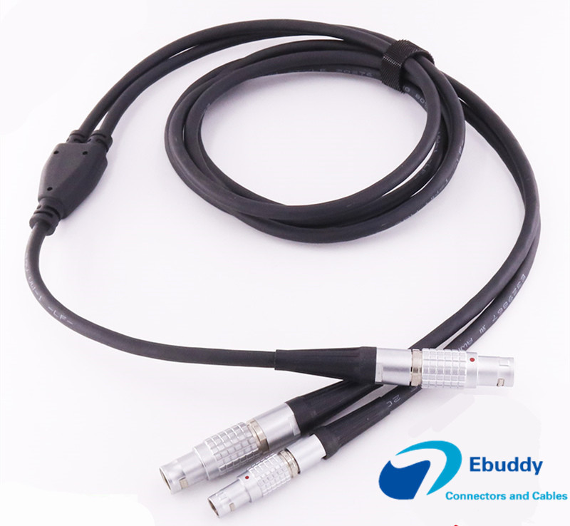 Custom Power Cable Lemo 0B 1B 2B FGG To Lemo FGG Style 1 To 2 Cables