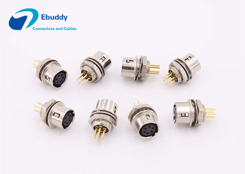 6pin circular connectors CCD camera power supply PCB socket HR10A-7R-6SB