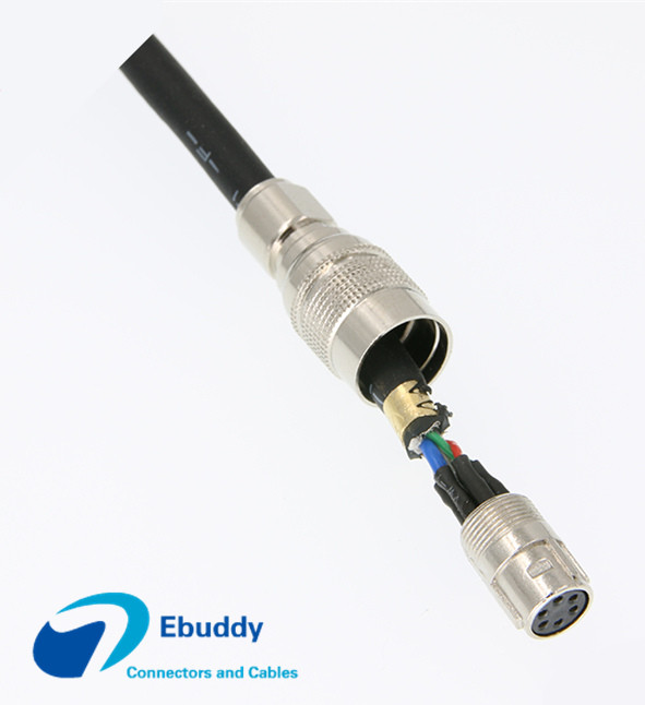 Hirose 6pin female plug CCD camera power supply cable connector HR10A-7P-6S