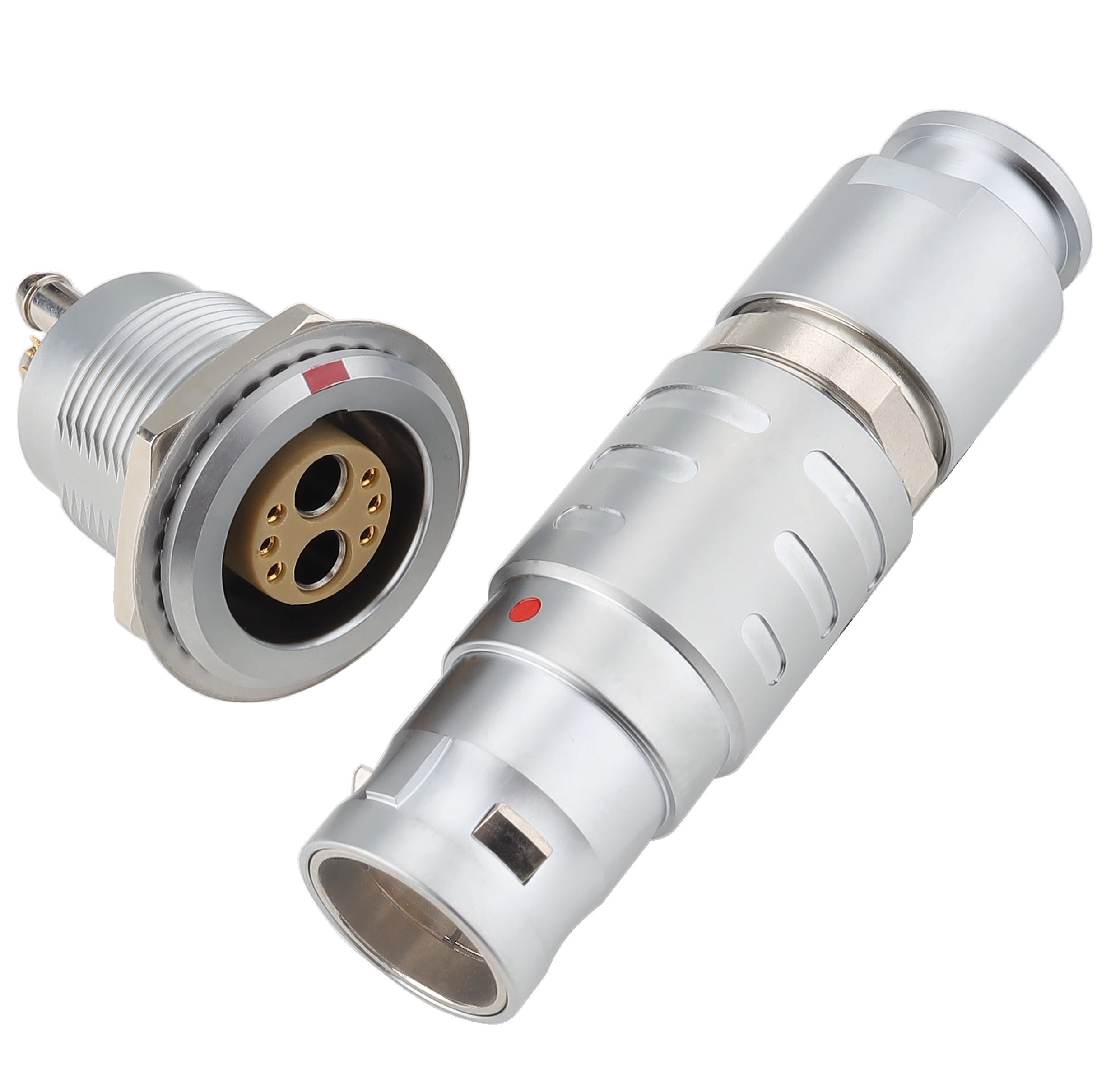 M18 Hybrid Electrical-Pneumatic Connector 6 Signals + 2 fluidic Plug ...